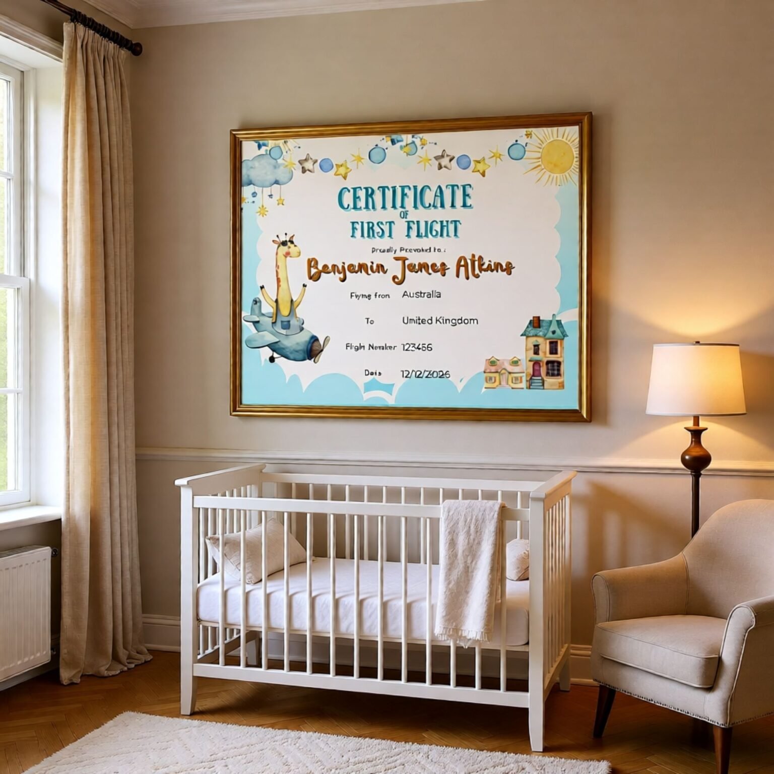 First Flight Certificate For Kids | Baby & Toddler Travel Keepsake ...